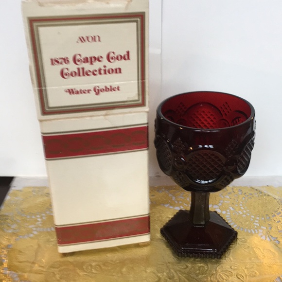 Avon | Kitchen | Vintage Avon Cape Cod Ruby Red Collection Water Goblet ...
